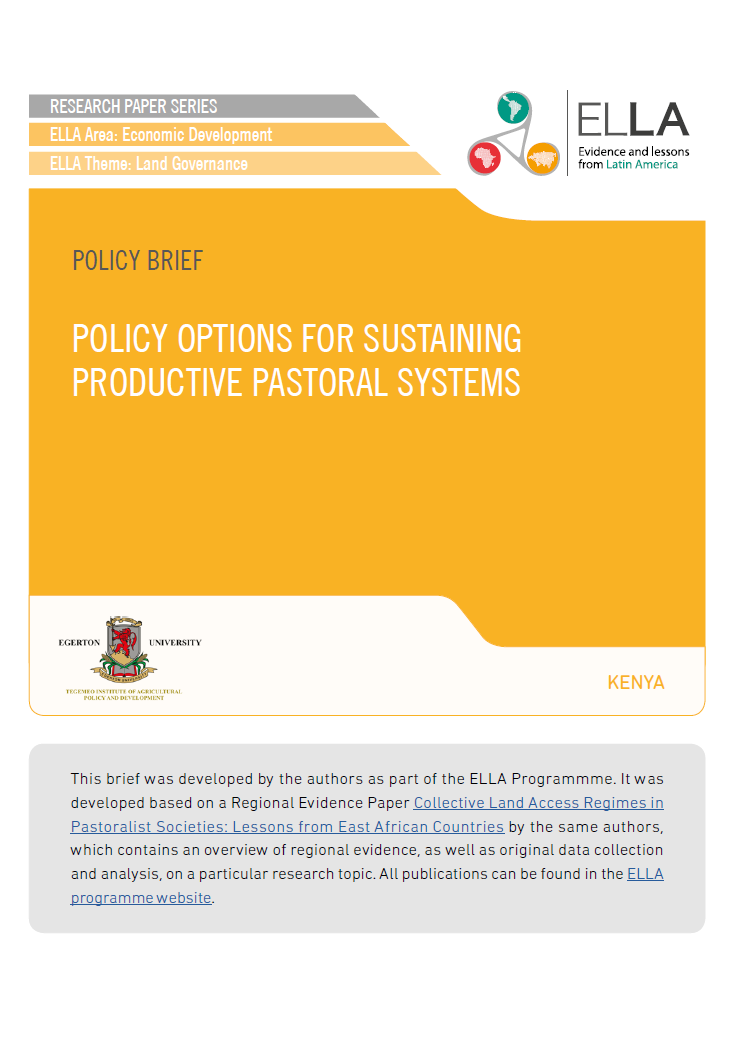 Policy options for sustaining productive pastoral systems - Practical ...